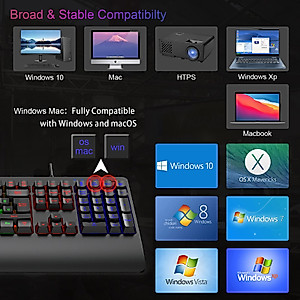 Gaming Keyboard and Mouse - FENIFOX Wired RGB Backlit Keyboard Ergonomic Mechanical Feeling Colorful Led Light Up Keyboard Mouse for PC Windows Mac Gamer PS5 Xbox one