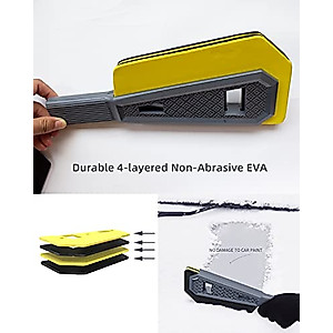 RELSBOA Multi-Purpose Ice Scraper and Snow Wiper Lightweight 29.5 Inches Extendable Car Snow Tool Kit 0.73Lbs Scratch Free (Blue)