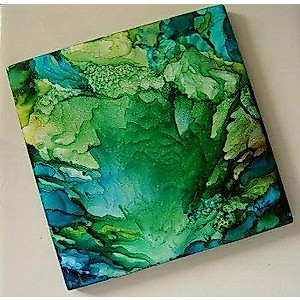 12 Pack of Glossy White Glazed Ceramic Tiles for Alcohol Ink Painting, Decorating, Arts & Crafts, 4.25 x 4.25 Inch Square, Ready-to-Paint Ceramics