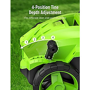 SWIPESMITH 13-Inch 12 Amp Electric Dethatcher Scarifier, 2-in-1 Lawn Dethatcher with Two Safety Switches, 4-Position Depth Adjustment, Scarifier with Foldable Handle, for Lawn, Garden, Yard