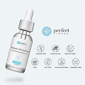 Salicylic 10% Gel Peel, Breakout and Pore Minimizer and Cleanser, 15-30 Full Facial Chemical Peels, 1 fl oz. e, 30 mL – Perfect Image