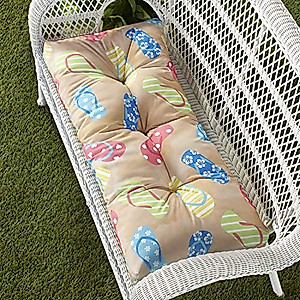 The Lakeside Collection Coastal Icons Outdoor Patio Furniture Seating Cushion - Double - Flip Flops