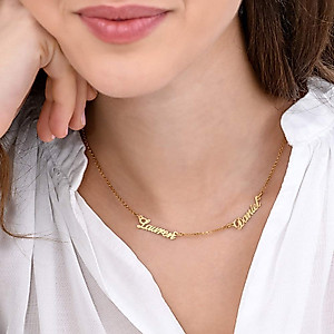 Oak&Luna Personalized Multiple Necklace with Names - Custom Jewelry