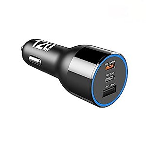120W USB C MacBook Car Charger, 3-Port PD 100W&30W PPS 45W QC3.0 18W Super Fast Charger Adapter for MacBook Pro Air M1 Laptop iPad pro iPhone 14 13 12 Pro Max Samsung S22 S21Ultra Note20