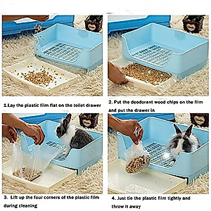WEWAYKGJ Rabbit Litter Box Large Rabbit Potty Box with Drawer Bunny Corner Litter Pan Potty Trainer Pet Toilet with Cleaning Set for Adult Hamster Guinea Pig Ferret Bunny and Other Animals(Pink)