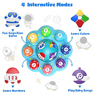 Bilingual Learning Toy for 1-2 Year Old Boy Girl, Light Up Baby Development Toy for 9-12-18 Month, Musical Interactive Educational Toddler Toys age 1-2, Christmas Birthday Gifts for 1+ Year Old