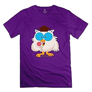 YWT Tootsie Roll Pop Owl Men T-shirt O Neck Funny Purple