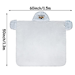 Moyel Owl Gifts for Women Cute Owl Blanket Funny Wearable Blanket Hoodie Fuzzy Hooded Blanket Owls Gifts for Owl Lovers Mom Girlfriend Wife Friend Sister For Christmas Birthday