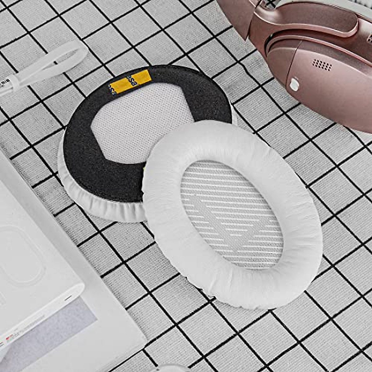 Geekria QuickFit Replacement Ear Pads for Bose QCSE, QC45, QC35, QC35 ii, QC35 ii Gaming, QC15 QC25, AE2, AE2i, AE2w, SoundTrue, SoundLink AE, Headphones Earpads