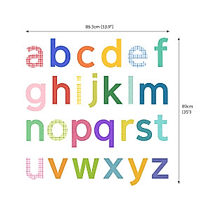 DECOWALL DW-1908 Pattern Alphabet Kids Wall Stickers Wall Decals Peel and Stick Removable Wall Stickers for Kids Nursery Bedroom Living Room d?cor