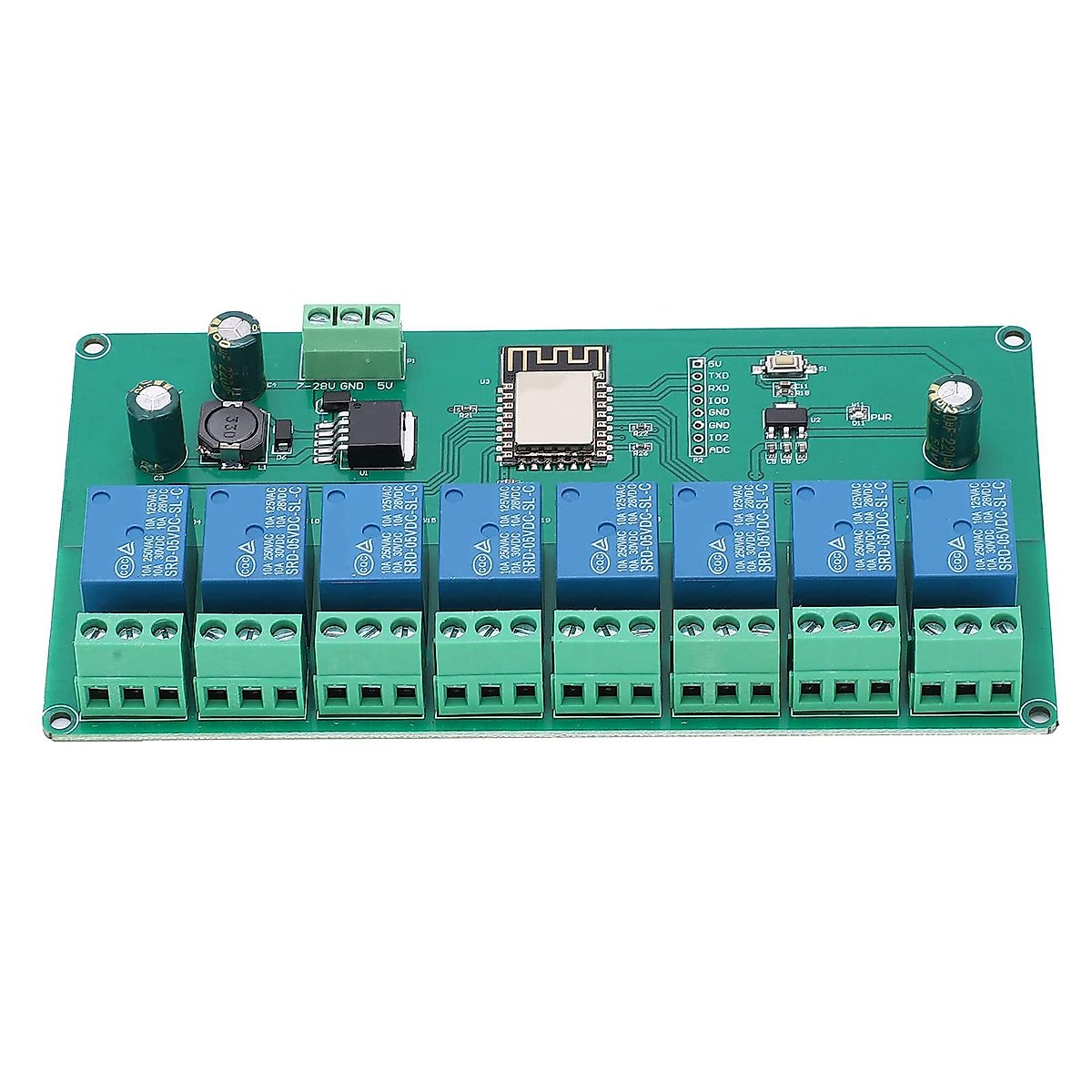 ESP8266 Relay Module, Relay Module 8‑Channel ESP8266 Development Board Development Board with 1 X Relay Module for Smart Home Control