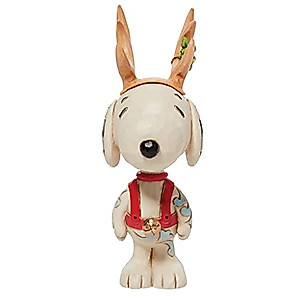 Enesco Jim Shore Peanuts Snoopy Reindeer Miniature Figurine, 3.82 Inch, Multicolor