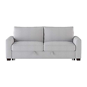 Lexicon Indale Convertible Studio Sofa Sleeper, Wooden Leg, Gray, Grey