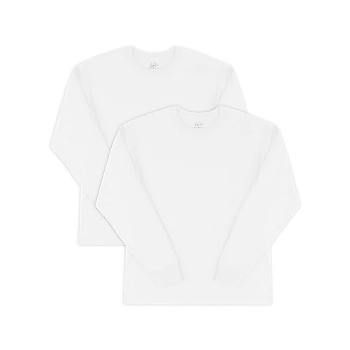 Fruit of the Loom Men's Eversoft Cotton T Shirts, Breathable & Moisture Wicking with Odor Control, Sizes S-4x, Long Sleeve-White Ice