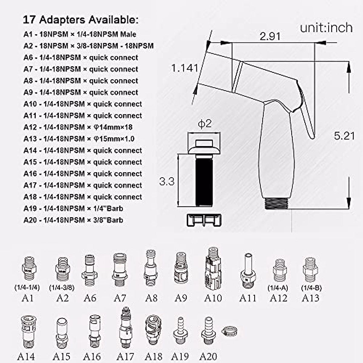 Houtingmaan Kitchen Sink Sprayer,Dual Function Kitchen Side Sprayer with Adjustable Flow Controller,Kitchen Sprayer Head Replacement Brushed Nickel,Side Sprayer for Kitchen Sink with Hose and Holder