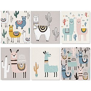 AnyDesign Alpaca Swedish Kitchen Dishcloth Cute Animal Absorbent Cotton Kitchen Towel Cleaning Dishcloths for Party Home Housewarming Cleaning Counter Wipes, 7 x 8 Inch, 6Pcs