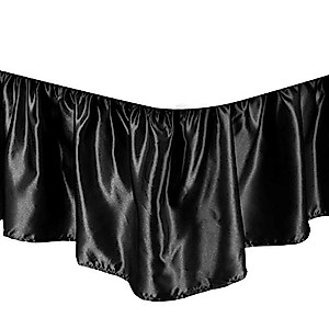 Ultra Soft Silk Like Satin 8 Piece Comforter Set ( Comforter + Duvet Cover + Flat Sheet + Fitted Sheet 15" Deep Pocket + 4 Pillow Cases ) Bedding Set Black , King