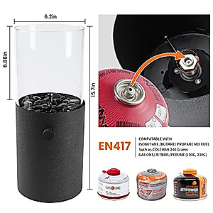 KOMAN Tabletop Fire Pit,Isobutane Gas Propane Portable Tabletop Fireplace,Outdoor Round Mini Fire Pit Bowl with Pebbles for Balcony Garden, Patio Heating, Bonfire and Picnic (Gas Not Included)