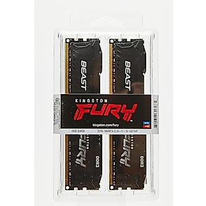 Kingston Fury Desktop PC Memory DDR3 1866MHz 8GB x 2 Kingston Fury Beast CL10 KF318C10BBK2/16