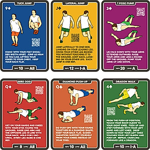 Stack 52 Bodyweight Exercise Cards: Workout Playing Card Game. Designed by a Military Fitness Expert. Video Instructions Included. No Equipment Needed. Burn Fat Build Muscle. (Updated Bodyweight Deck)