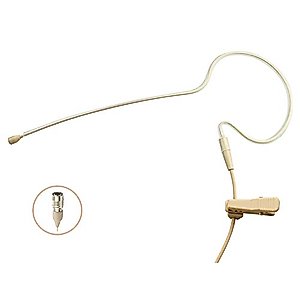 J K Pro Light Weight Low Profile Single Earhook Headworn Microphone MIC-J S90 Compatible with Audio Technica Wireless Transmitter - 4Pin Hirose Connector