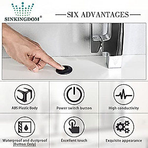 SINKINGDOM Garbage Disposal Air Switch Kit Sink Top with Long Button,Matte Black(Brass cover)