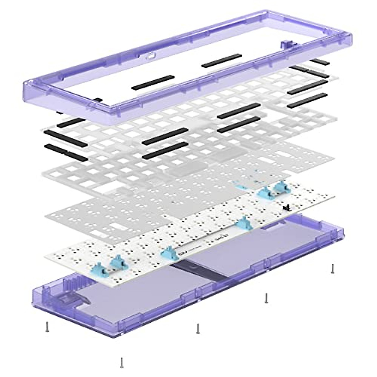 Misaso GAS67 Customized Mechanical Keyboard Kit Hot Swap Axis Wired Gasket Structure RGB Backlight Gaming Keyboard White