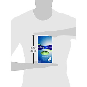 Always Infinity Feminine Pads for Women, Size 2 Heavy Flow Absorbency,with Flexfoam, with Wings, Unscented, 32 Count