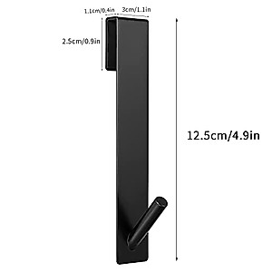 EAGLES 2PCS Shower Door Hooks,5 Inch Towel Hooks for Bathrooms Frameless Glass Shower Door,Stainless Steel Shower Towel Hook,Heavy Duty Bath Hook for Robe,Towel - Black