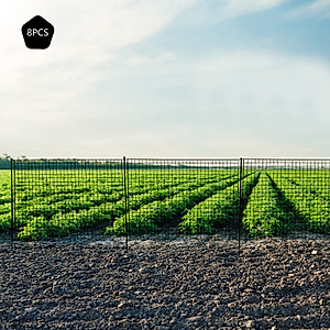 8PCS Steel Fence Panel Garden Border Landscape Edging Yard Fencing Decor 43"x31" for Lawn, Garden, Vegetable Garden