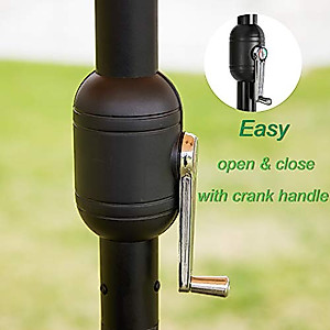 LOKATSE HOME 15 Ft Double Sided Patio Umbrella with Crank Handle and Water Fillable Base Stand Twin Head Sun Shade for Outdoor Garden Balcony Market Poolside, Red