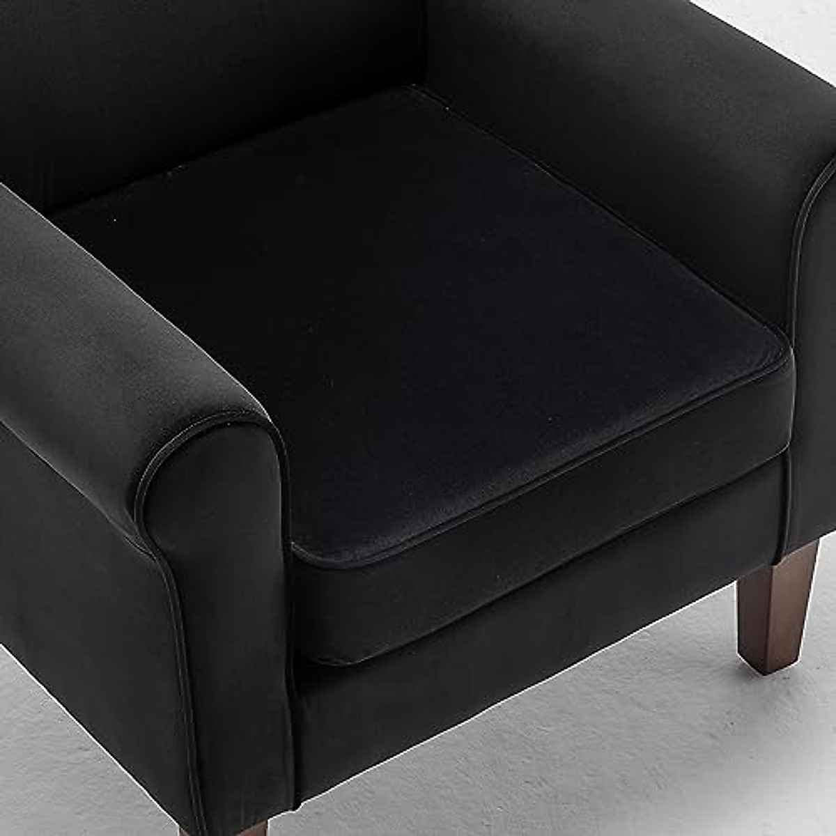 US Pride Furniture Traditional Arm Chairs for Living Room, Bedroom, and Office, Accent Armchair Featuring Birch Wood Frame and Elegant Curved Armrests, Black