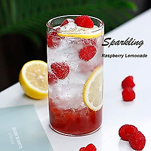 LUXU Drinking Glasses 19 oz, Thin Highball Glasses Set of 4,Clear Tall Glass Cups For Water, Juice, Beer, Drinks, and Cocktails and Mixed Drinks