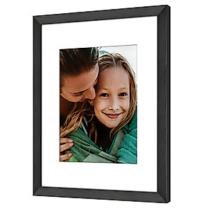 Americanflat 16x20 Picture Frame with Polished Plexiglass - Use as 11x14 Frame with Mat or 16x20 Frame Without Mat - Hudson Collection - Wide Photo Frame for Wall Display - Black