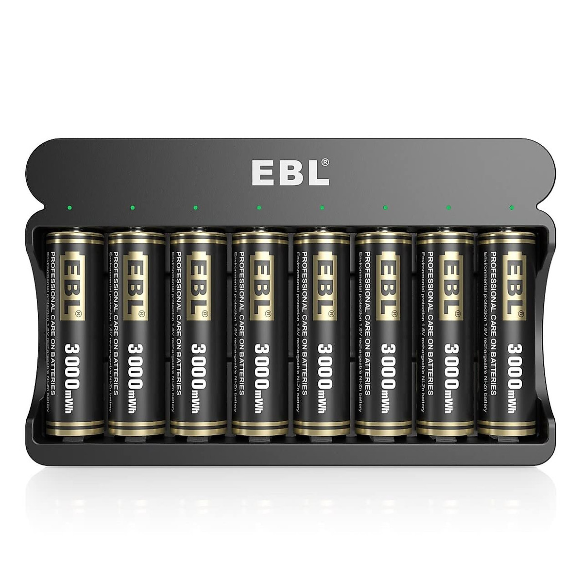 EBL 8 Pack Rechargeable Lithium AA Batteries with Charger and 8 Pack Rechargeable Ni-Zn AA Batteries with Charger