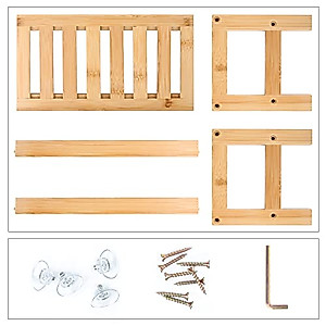 Tohomes bathroom organizer bamboo shelf Over The Toilet Storage Cabinet kitchen organization and storage Plant Stand Save Space