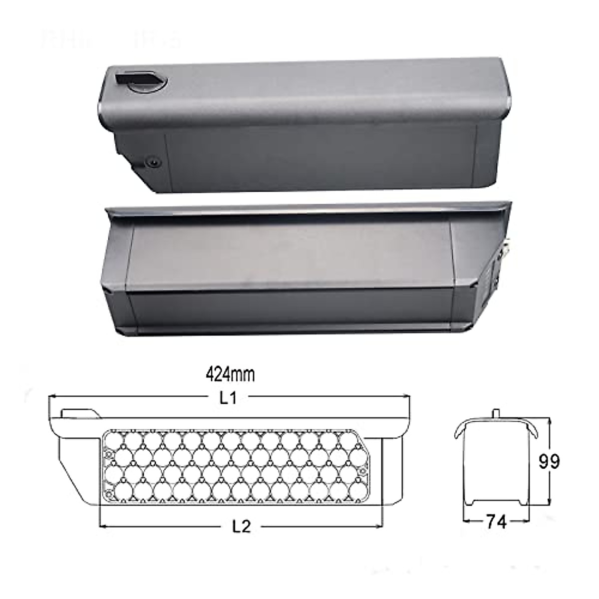 TGHY Electric Bike Battery 36V Ebike Battery 48V Ebike Li-ion Battery Pack Mountain Bike Battery Inner Tube Battery Replacement Electric Bicycle Lithium-Ion Battery with Charger,48v17.5ah,424mm