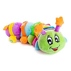 Buckle Toys - Bentley Caterpillar - Travel with Toddler Must Have Activity Toy - Fine Motor Skill Development - Counting and Color Recognition Stuffed Animal