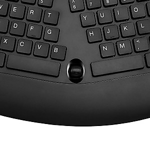 Adesso Truform Media 1600 (WKB-1600CB) 2.4GHz RF Wireless Ergonomic Keyboard and Optical Mouse , Multi-Media Keys and Adjustable DPI Mouse 5 Million Keystrokes Black