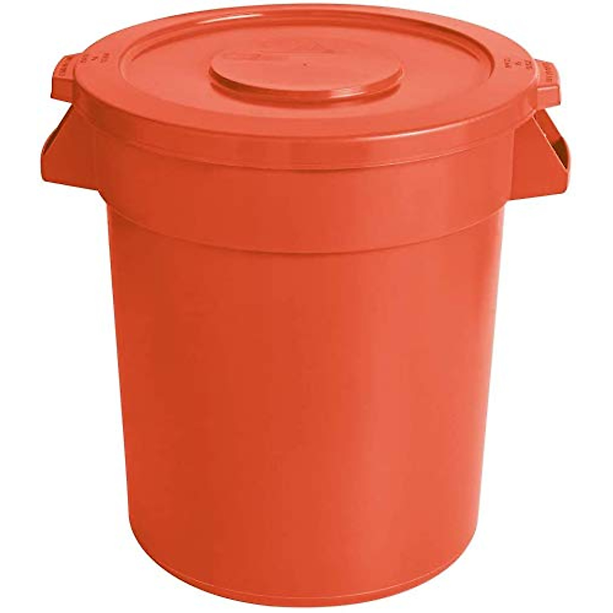 PRO&Family 80 Qt. / 20 Gallon / 75 Liters Orange Round Commercial Trash Can/Ingredient Bin. Trash Bin Kitchen Garbage Can Waste Basket Recycle Bin