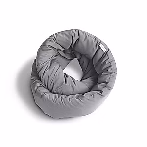 Huzi Infinity Pillow - Travel Neck Pillow - Versatile Soft 360 Support Scarf - Machine Washable - Home Travel Flight Road Trips (Grey)