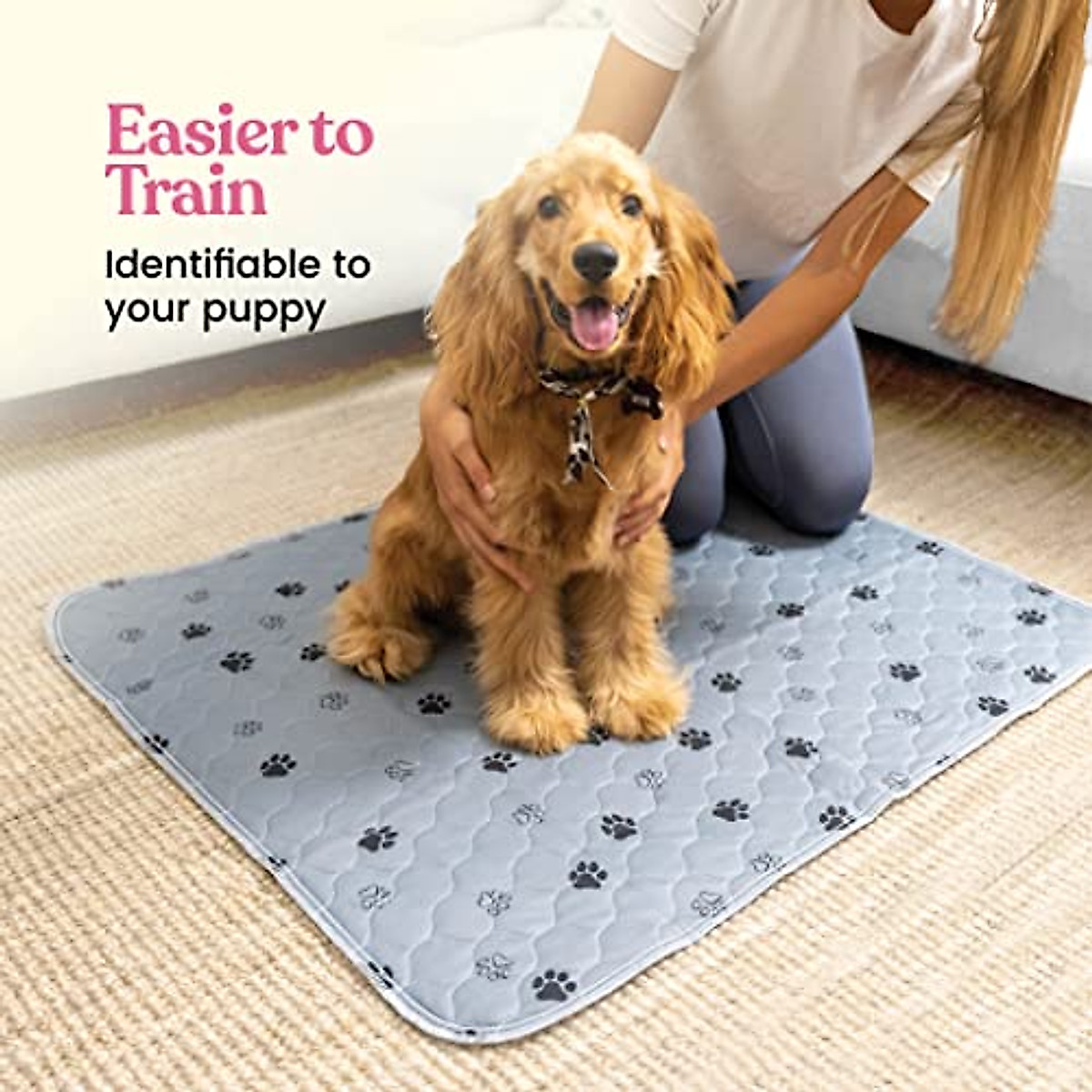 Super Absorbent Washable Pee Pads for Dogs - 2-Pack Superior Reusable Puppy Pads Pet Training Pads –100% Waterproof Dog Pee Pad Protects Against Urine Leakage Non-Slip Grip Prevents Slipping& Bunching