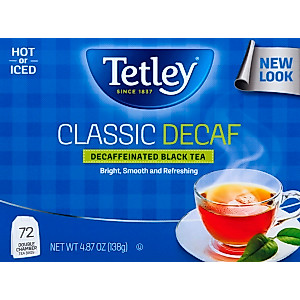 Tetley, Decaffeinated Classic Black Tea Bags, 72 Count