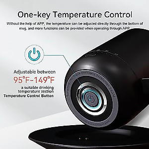VSITOO Temperature Control Smart Mug 2 - Keep Your Coffee Hot All Day, Self Heating Coffee Mug with Lid, 14 oz, 90 Min Battery Life - App & Manual Controlled Heated Coffee Mug - Gift for Coffee Lovers