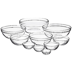 Anchor Hocking 10 Piece Mixing Bowl Set, Nesting Serving Bowls & Mixing Bowls (1 oz, 2 oz, 4 oz, 6 oz, 10 oz, 16 oz, 1 Qt, 1.5 Qt, 2.5 Qt, 3.5 Qt)