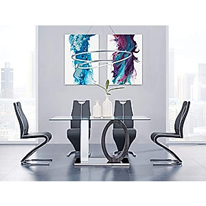 Global Furniture USA White/Grey Dual Oval Base Dining Table