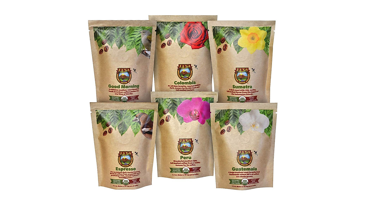 Java Planet Organic Coffee Sampler - 6 Gourmet Bags