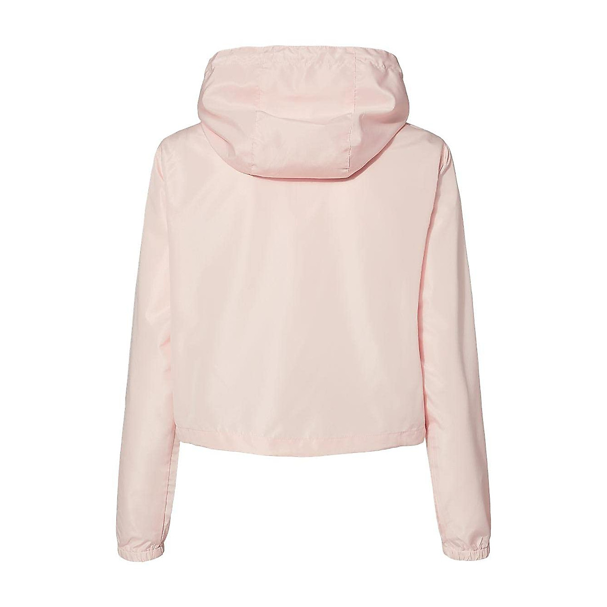 Independent Trading Co. - Women's Lightweight Quarter-Zip Pullover Crop Windbreaker - EXP64CRP - S - Blush/White Zipper