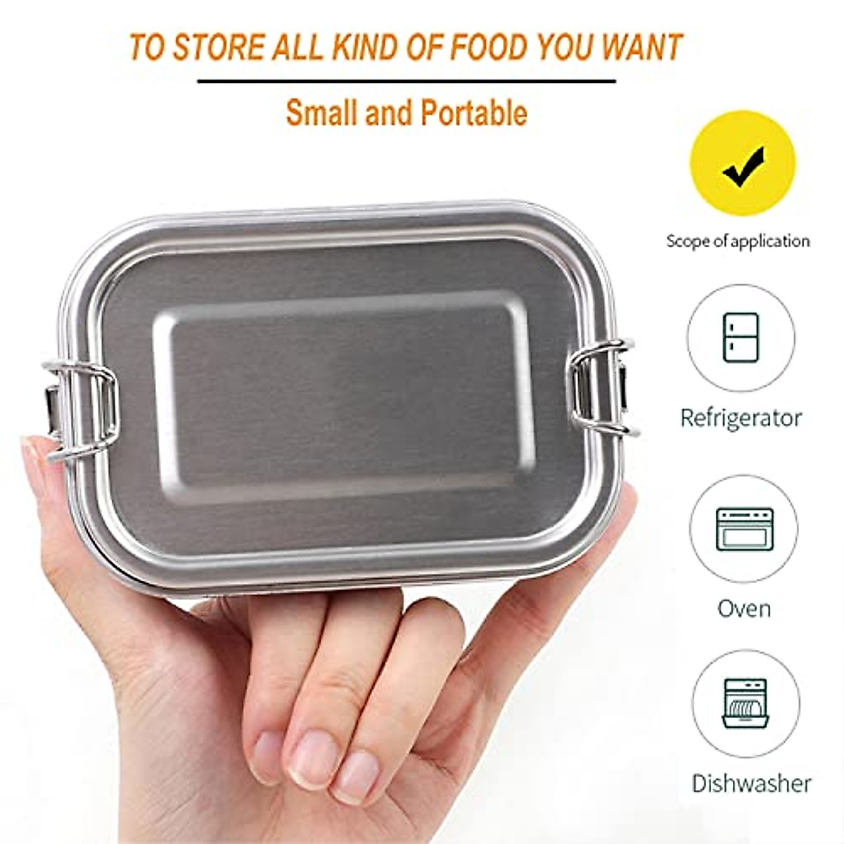 BEFOY Small Stainless Steel Food Storage Containers Set | Reusable Metal Lunch Snack Boxes Food Prep Container with Lids Freezer & Dishwasher Safe | 400 ml | BPA-Free Plastic-Free