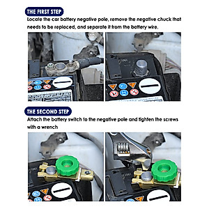 2PCS Quick Battery Disconnect Switch,125/300A Battery Disconnect Switch 12 V Disconnects Battery Power to Avoid Electrical Accidents,Battery Switch for 15-17 mm Negative Battery